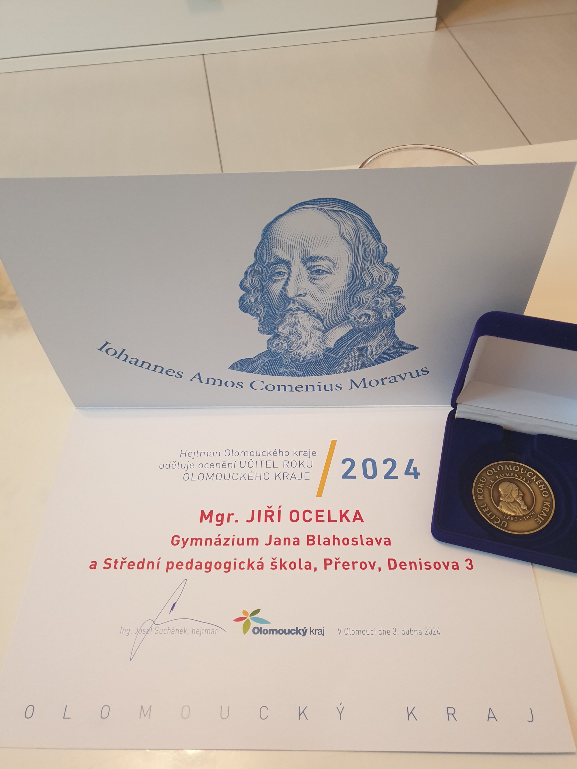 Úspěch našich učitelů v soutěži Učitel roku Olomouckého kraje 2024